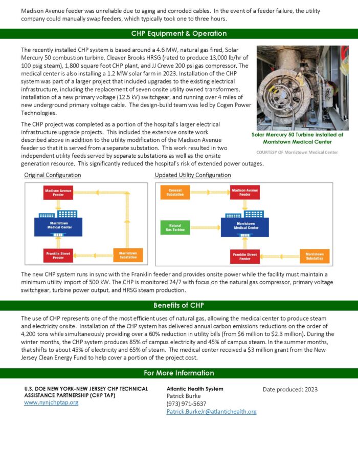 Morristown Medical Center CHP Project Recognized - PWI Engineering